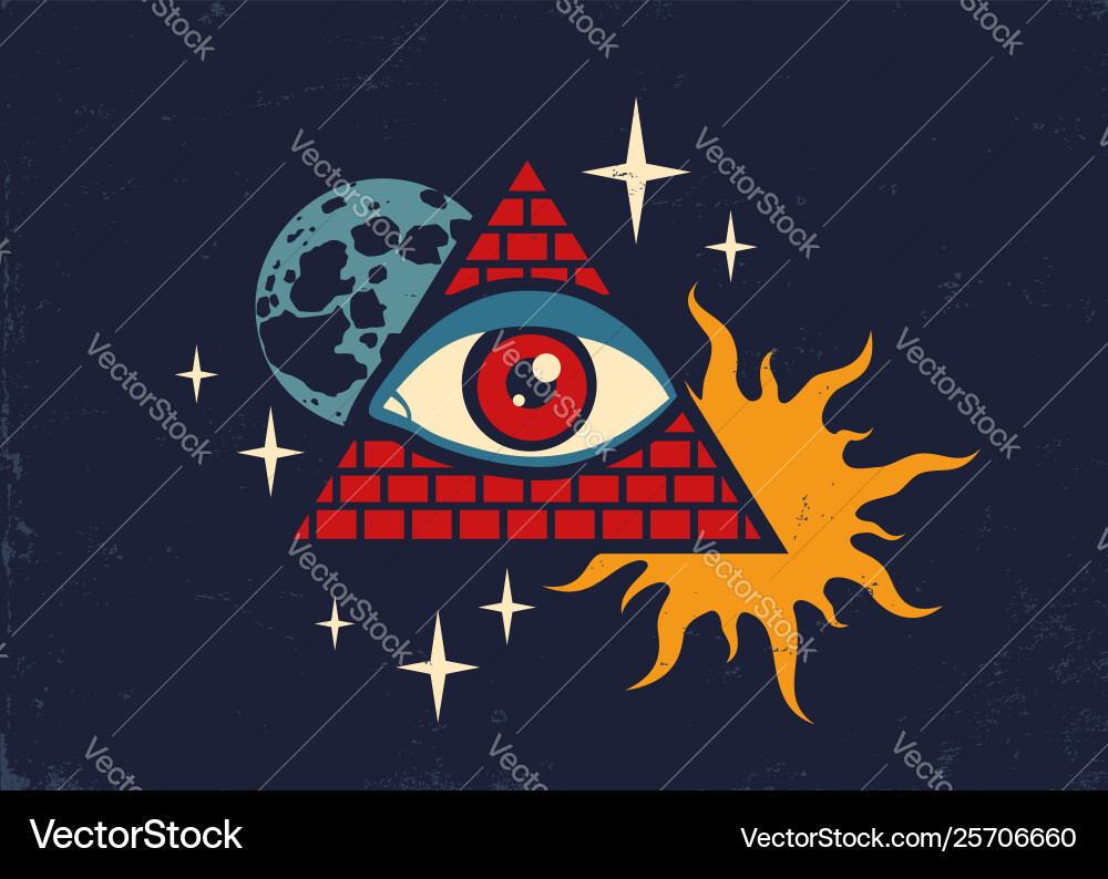 Pyramid with eye Royalty Free Vector Image - VectorStock