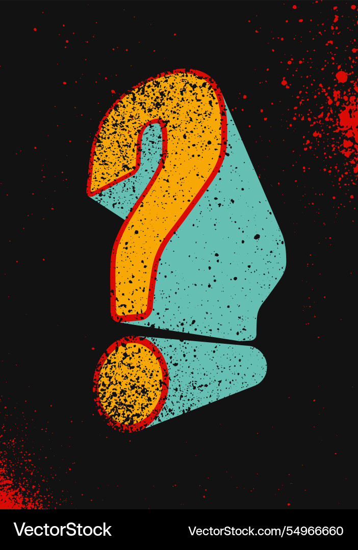 Question mark typographical grunge vintage poster Vector Image