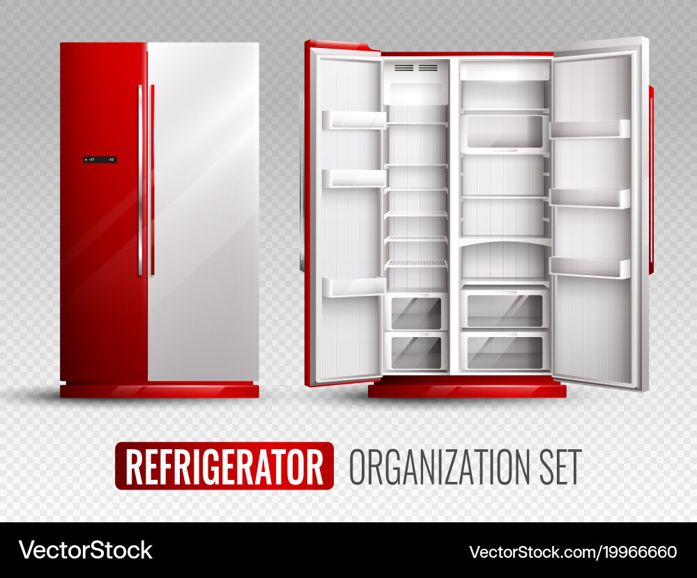 Refrigerator organization on transparent Vector Image