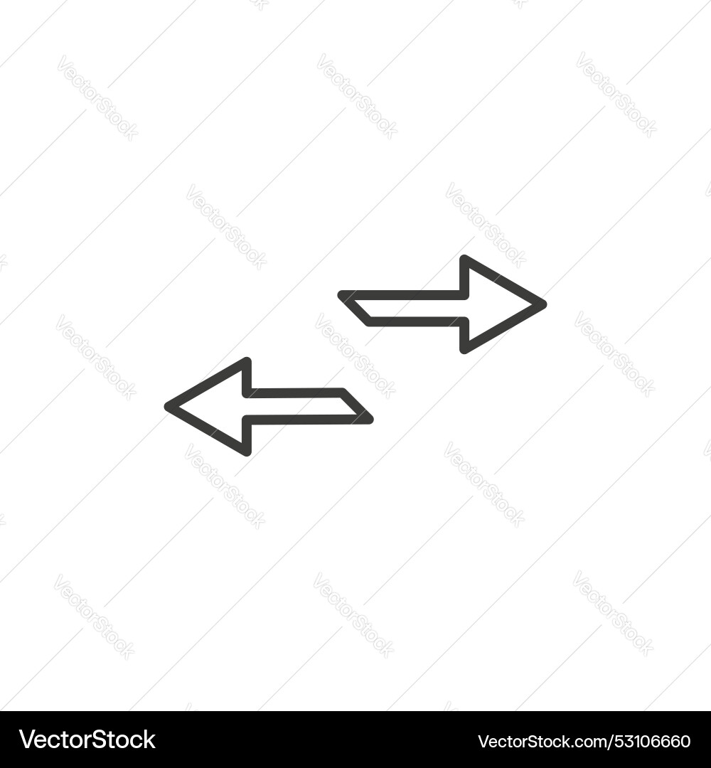 Two side line icon isolated on white background Vector Image