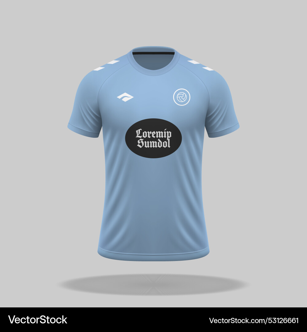 3d realistic soccer jersey in celta style Vector Image