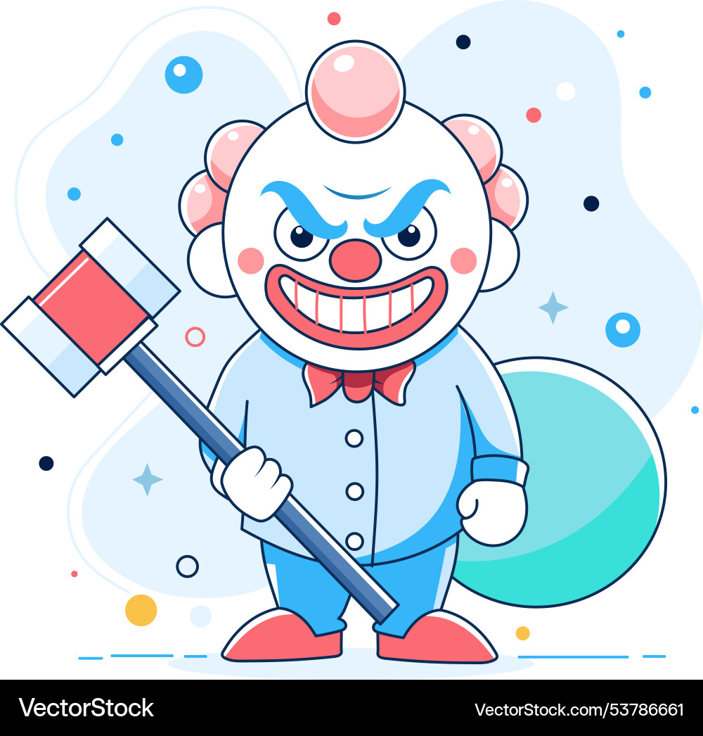 A flat of killer clown Royalty Free Vector Image