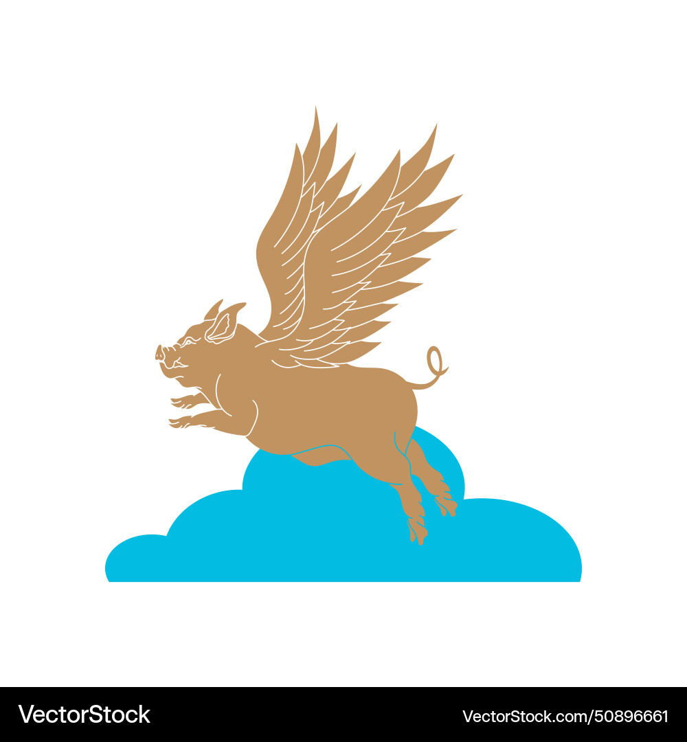 A flying pig Royalty Free Vector Image - VectorStock