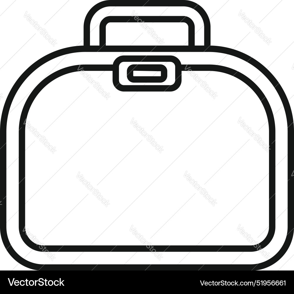 Black line lunch bag icon food container for work Vector Image