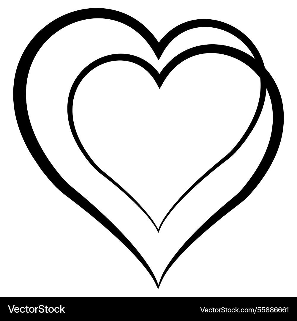 Double heart embrace symbol love and unity Vector Image