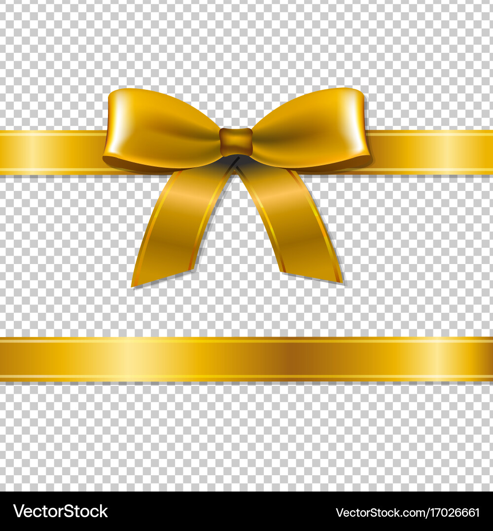Golden bow isolated Royalty Free Vector Image - VectorStock