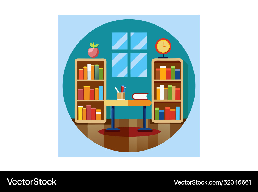 Modern reading room design Royalty Free Vector Image