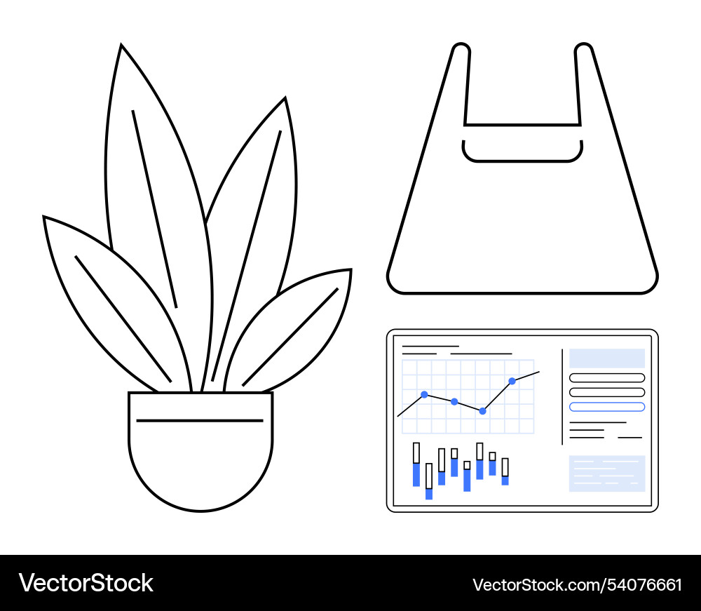 Anlage in Topf Plastikbeutel und Datenanalyse Diagramm