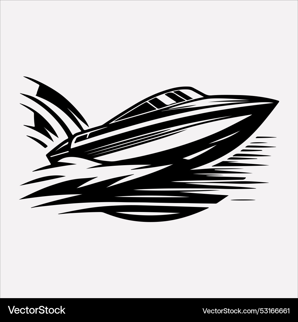 Speed boat icon silhouette art Royalty Free Vector Image