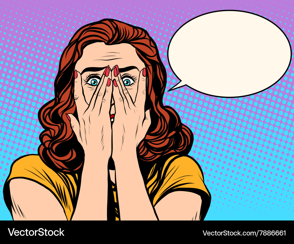 Surprised shocked woman Royalty Free Vector Image