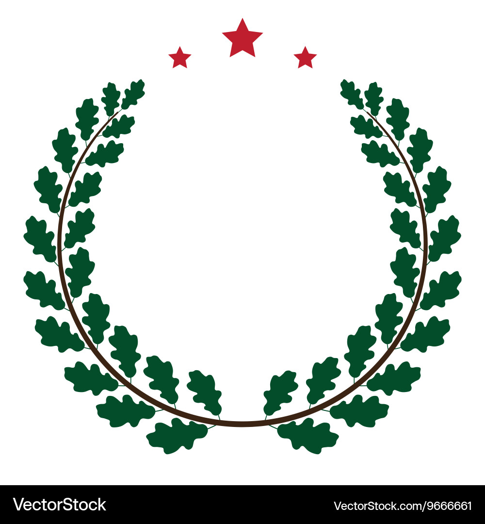 Wreath of oak isolated on white Royalty Free Vector Image