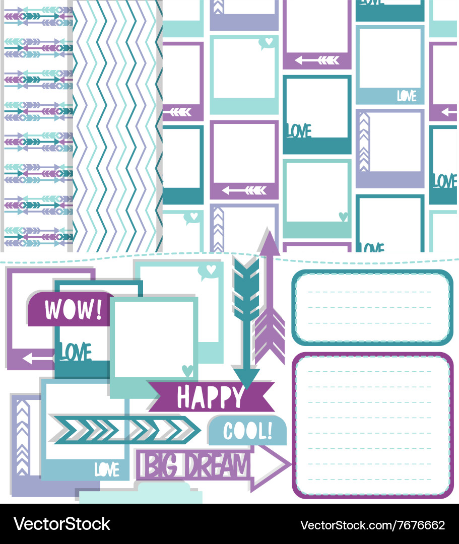 Cute scrapbook design elements Royalty Free Vector Image