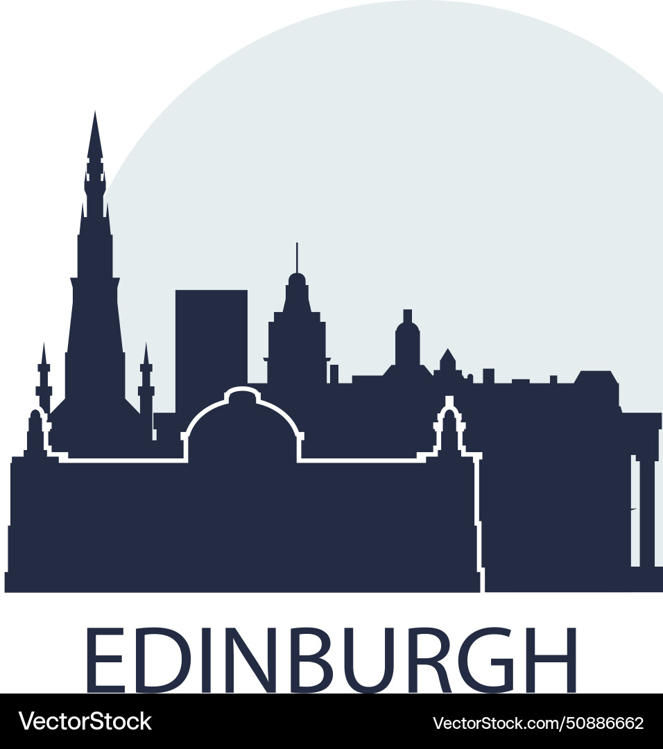 Edinburgh city skyline silhouette logo Royalty Free Vector