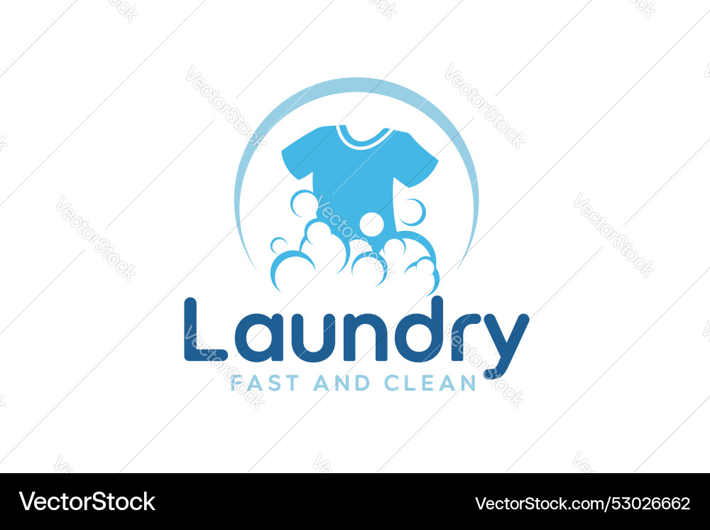 Laundry logo design template clothes Royalty Free Vector