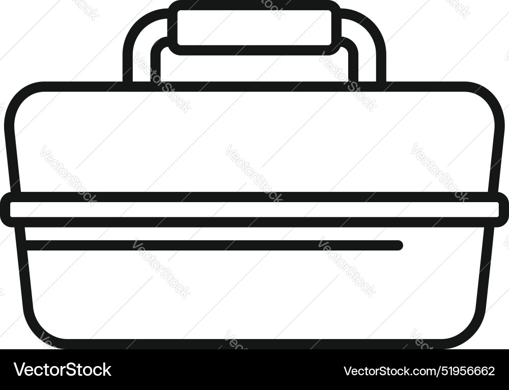 Lunch box container outline holding food for work Vector Image