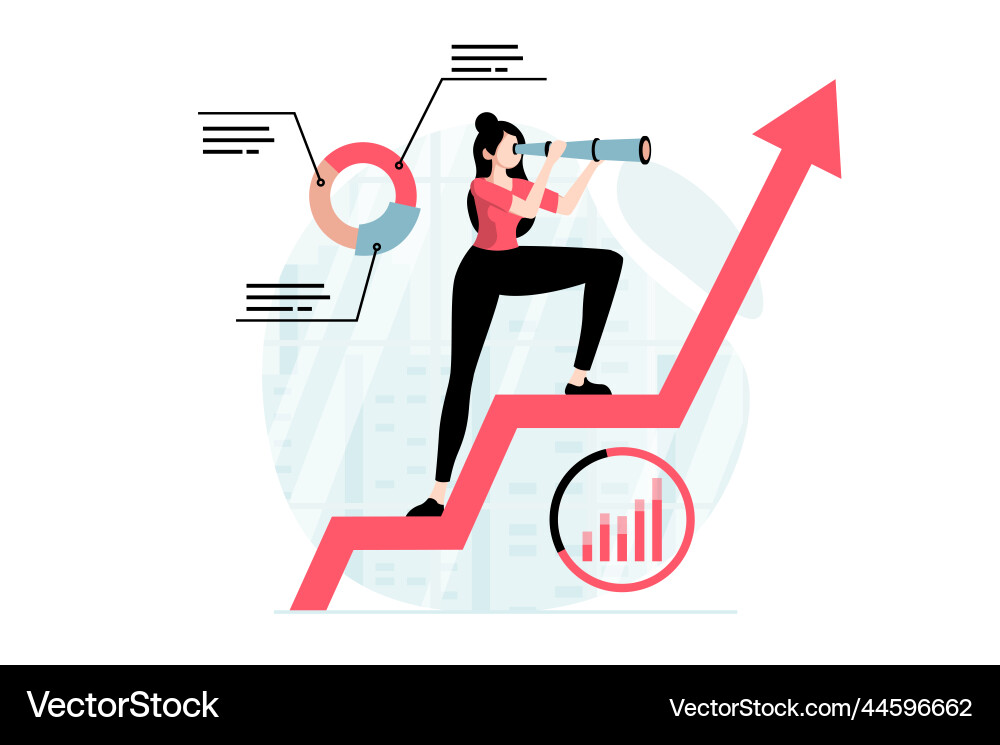 Strategic planning concept with people scene Vector Image