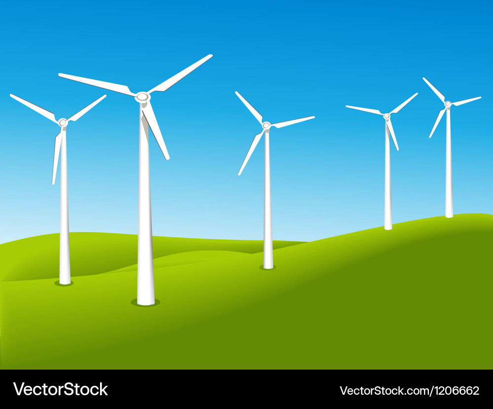 Wind turbines Royalty Free Vector Image - VectorStock