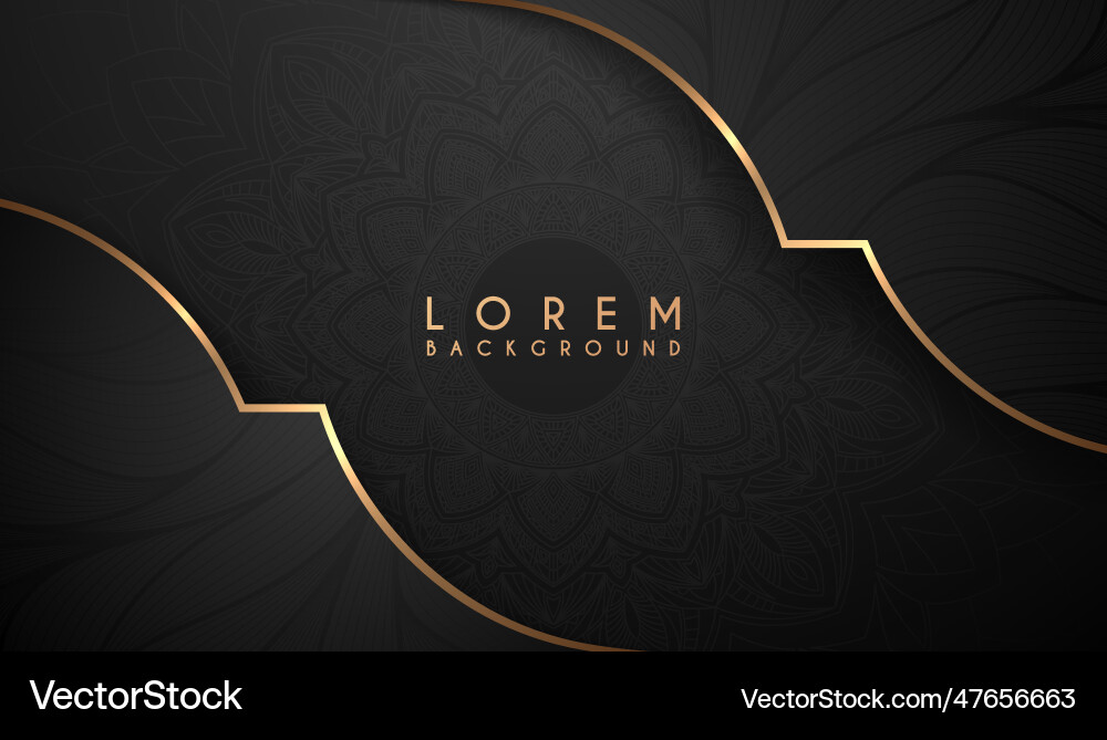 Abstract black and gold ornate background Vector Image