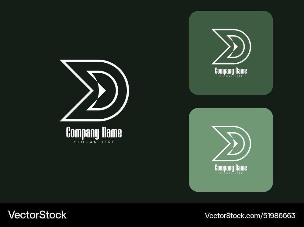 Business modern initial letter d logo design Vector Image