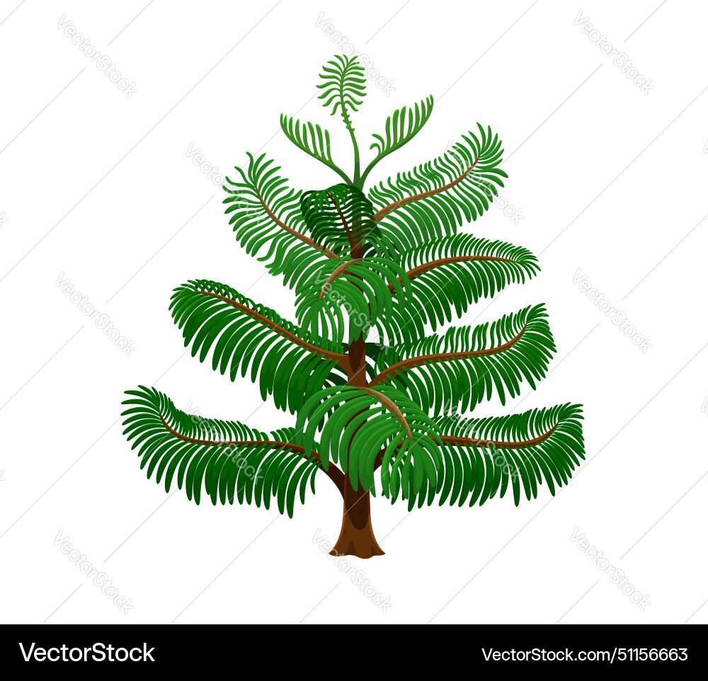 Cartoon jungle rainforest tree with lush foliage Vector Image
