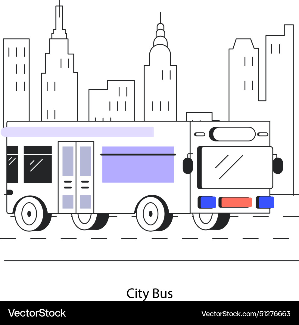 City bus Royalty Free Vector Image - VectorStock