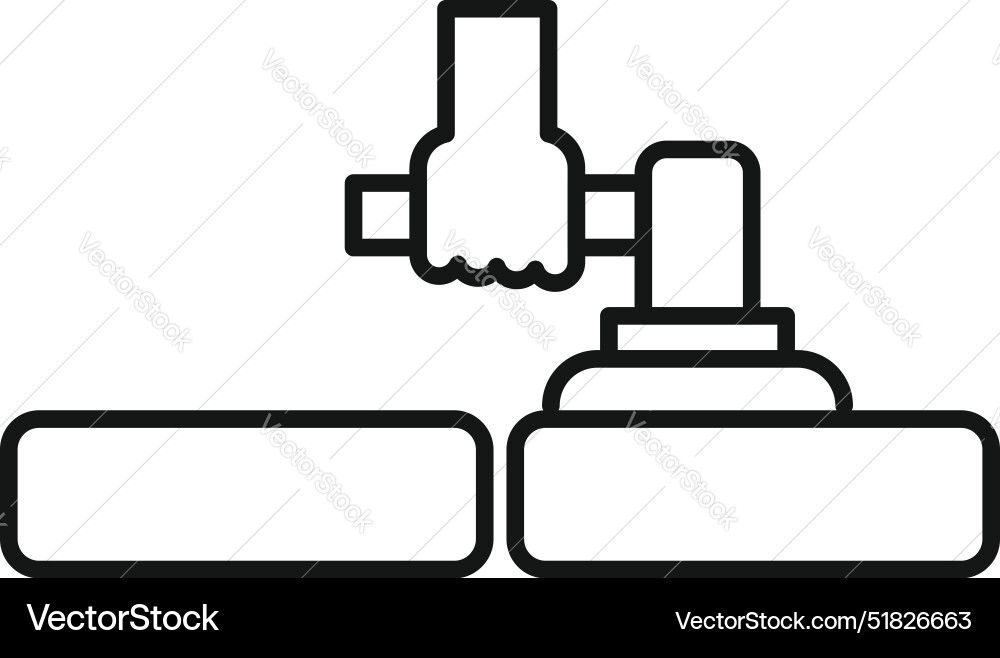 Construction worker using surface planer for wood Vector Image