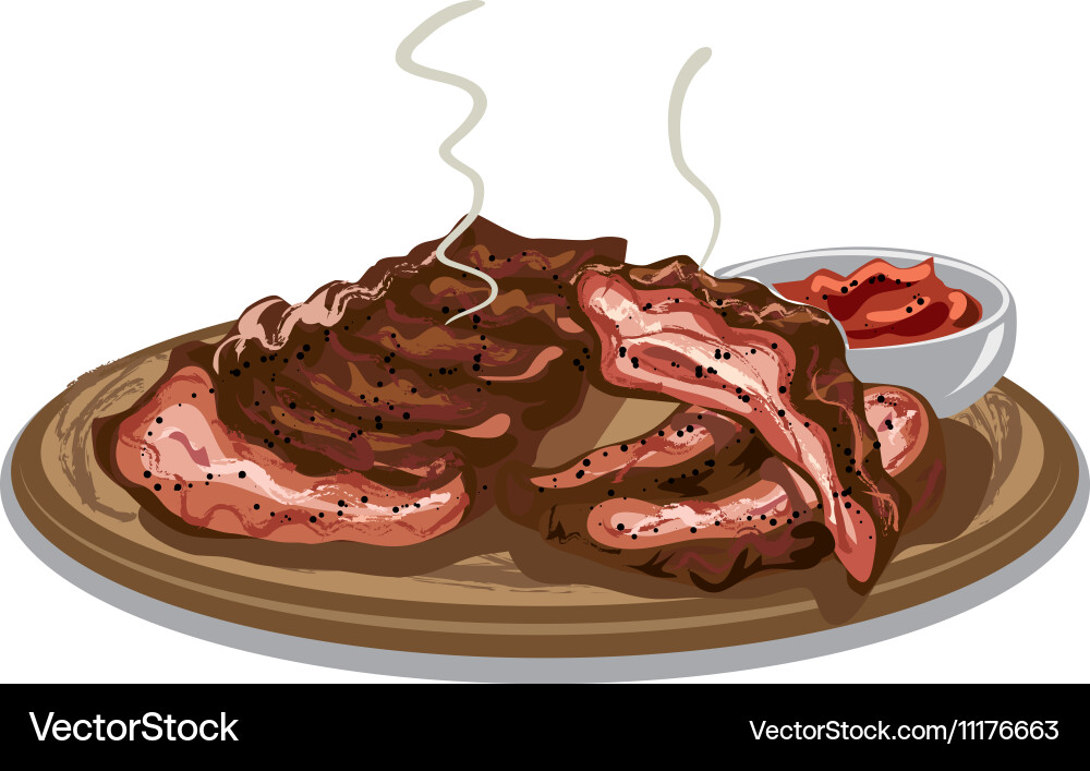 Grilled spare ribs Royalty Free Vector Image - VectorStock