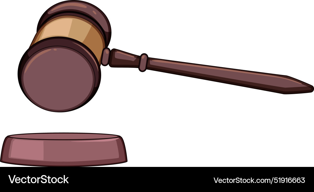 Justice judge hammer cartoon Royalty Free Vector Image