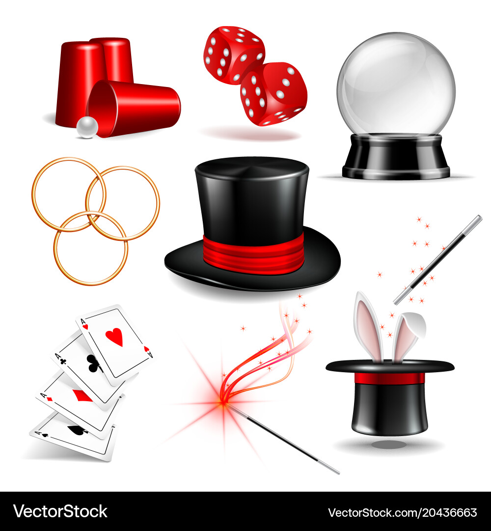 Magical Symbol Set - Illusion & Magic Vector Image