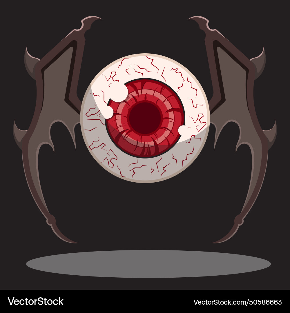 Monster one eye with terrible wings Royalty Free Vector