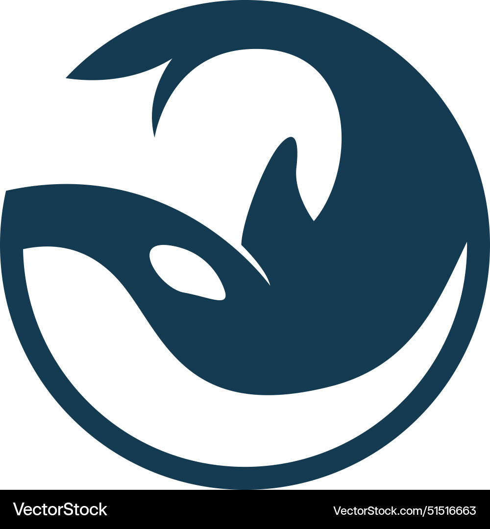 Orca whale icon logo design Royalty Free Vector Image