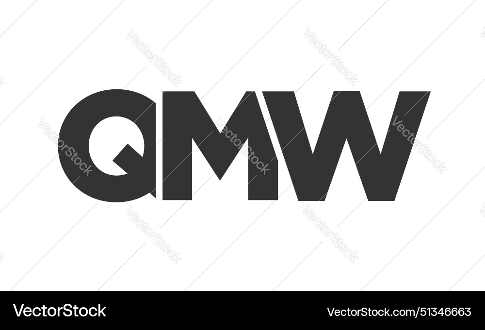 Qmw logo design template with strong and modern Vector Image