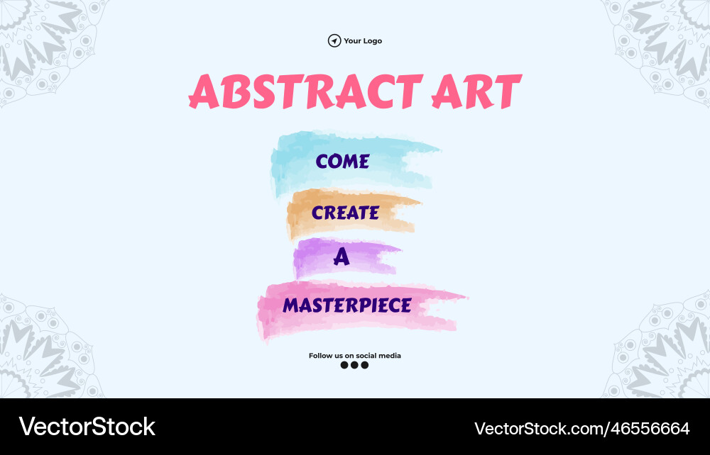 Abstract art landscape banner design template Vector Image