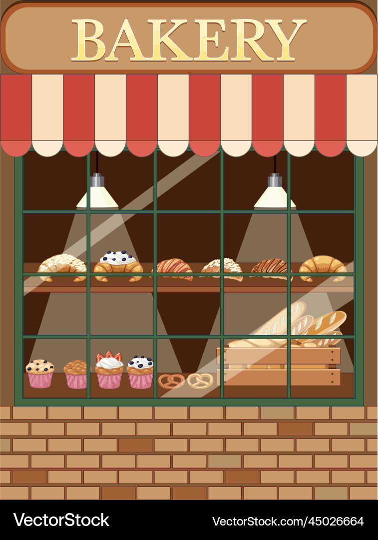 Bakery shop building facade Royalty Free Vector Image