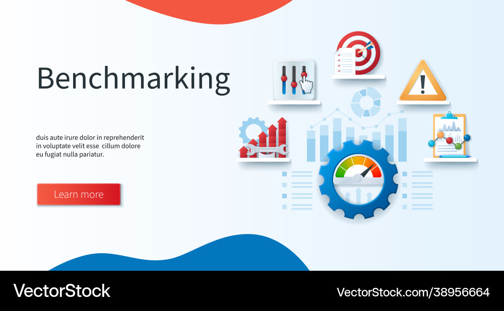 Benchmarking in 3d style Royalty Free Vector Image