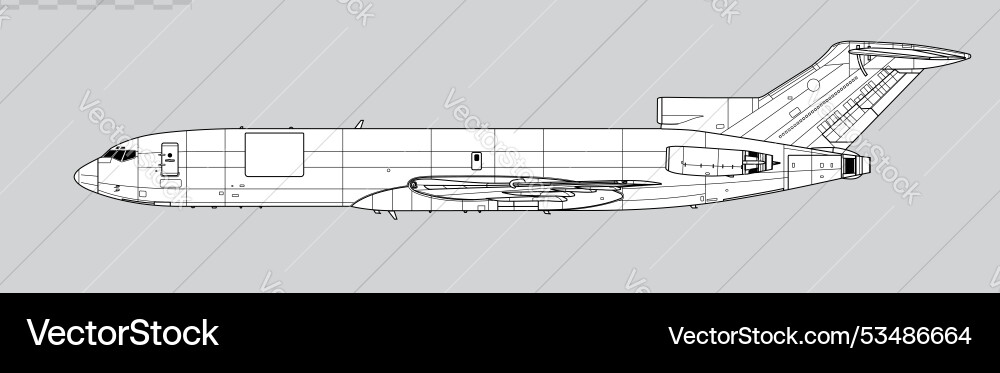 Boeing 727-200f freighter Royalty Free Vector Image