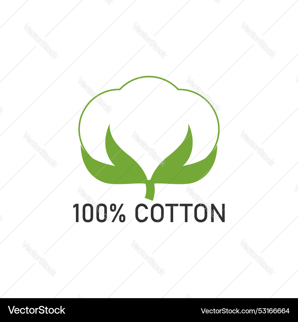 Cotton flower logo drawing Royalty Free Vector Image