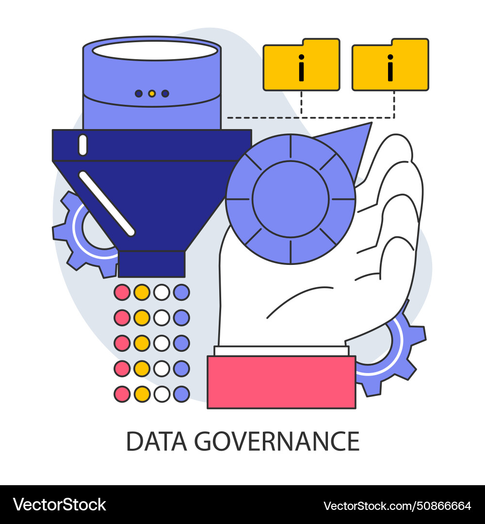 Data governance information oversight Royalty Free Vector