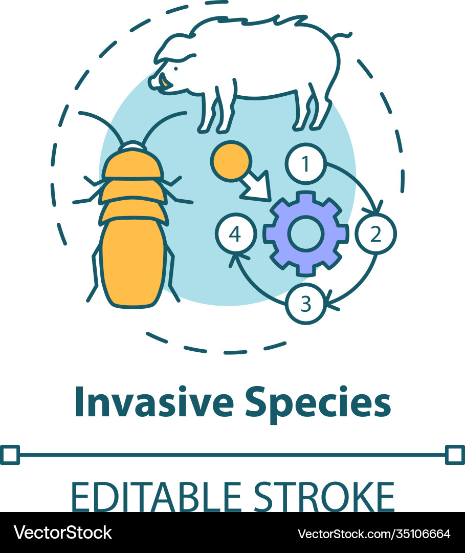 Invasive species concept icon Royalty Free Vector Image