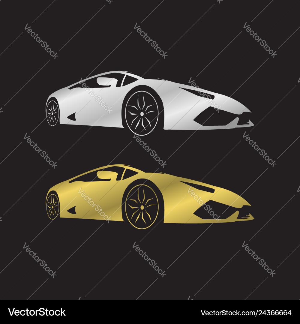 Lamborghini silver and gold Royalty Free Vector Image