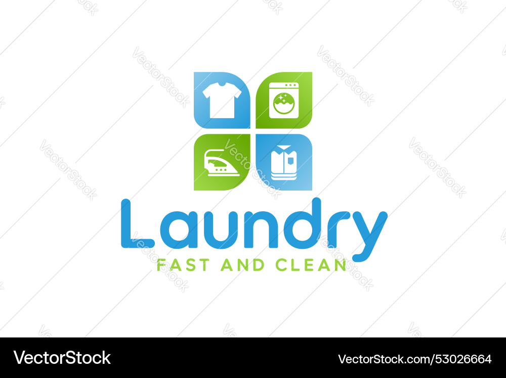 Laundry service logo template washing machine Vector Image