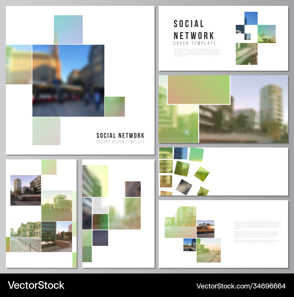 Layouts modern social network mockup Royalty Free Vector