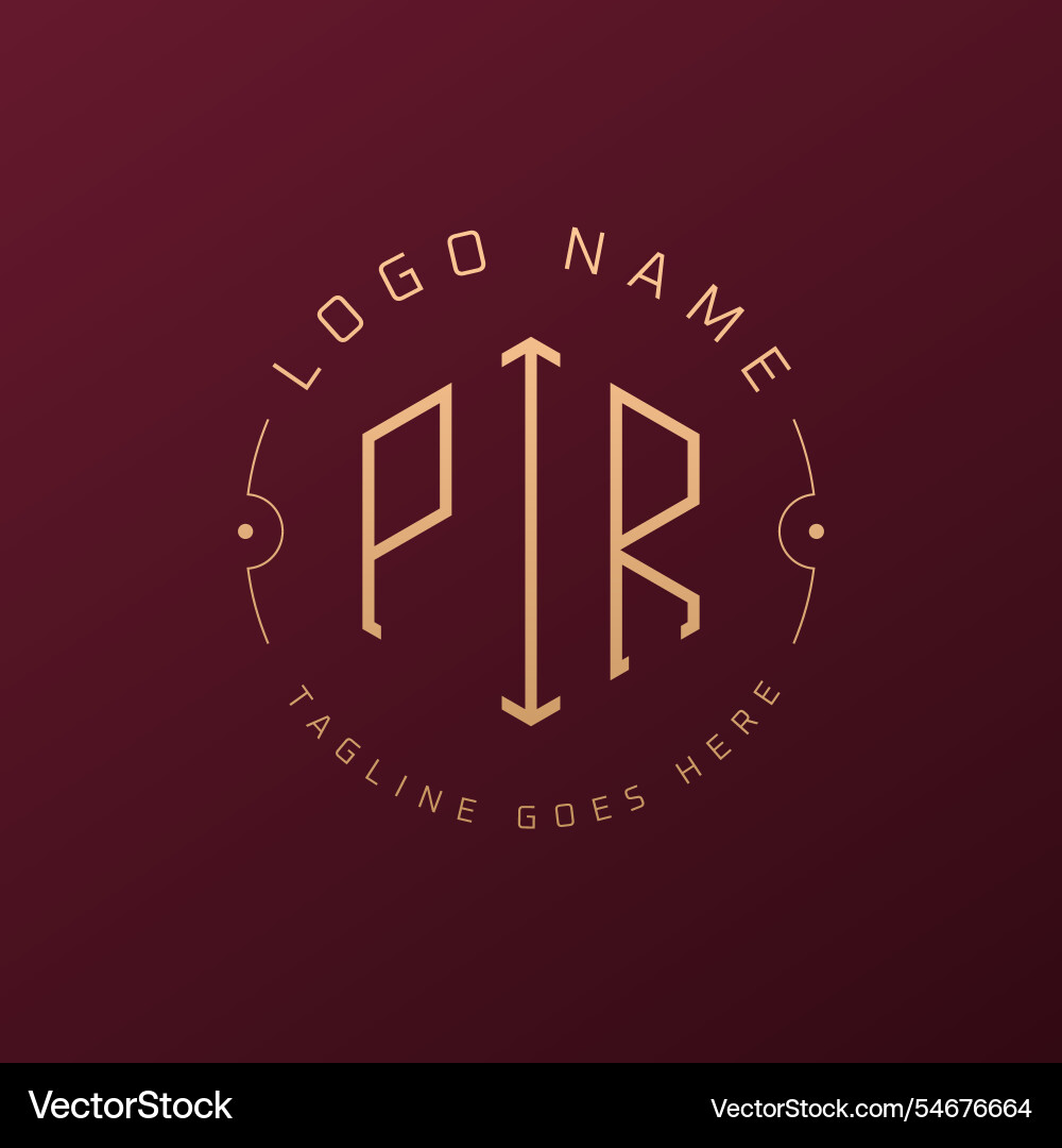 Luxury pir logo design elegant letter Royalty Free Vector