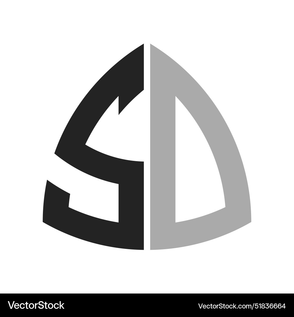 Modern creative sd logo design letter sd icon for Vector Image