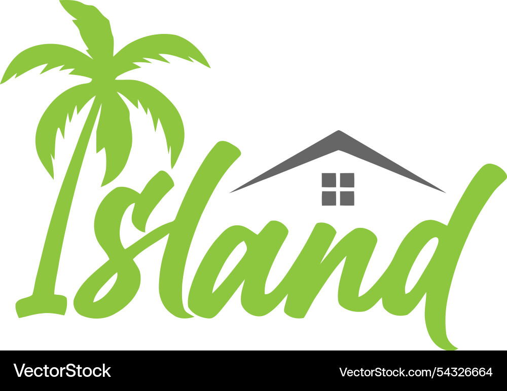 Modern logo design for island Royalty Free Vector Image