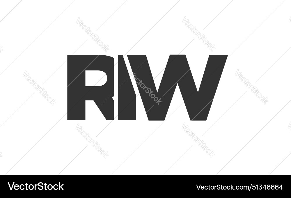 Riw logo design template with strong and modern Vector Image