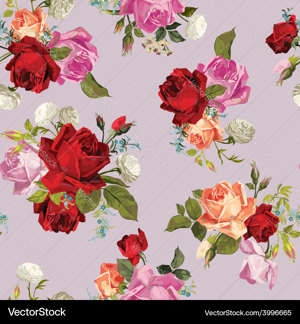 Abstract seamless floral pattern with white pink Vector Image