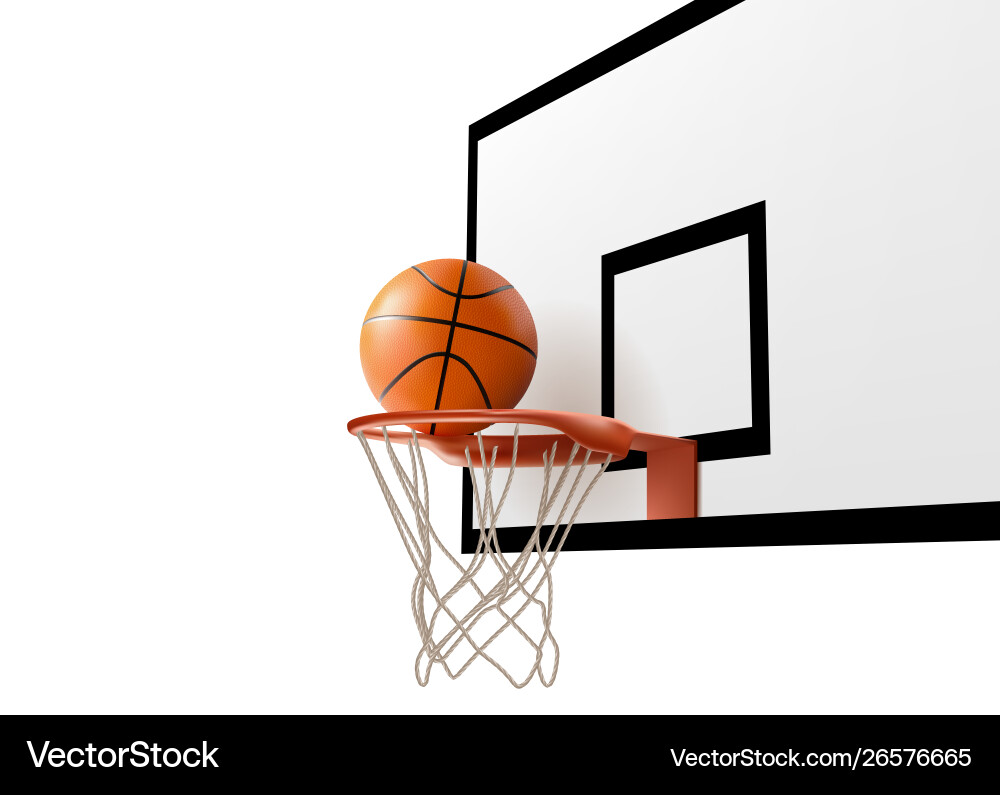 Basketball Falling into Net Royalty Free Vector Image