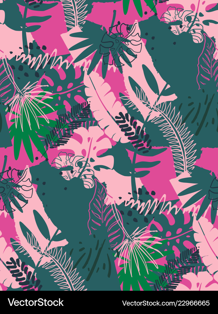 Beautiful seamless pattern with ropical jungle Vector Image