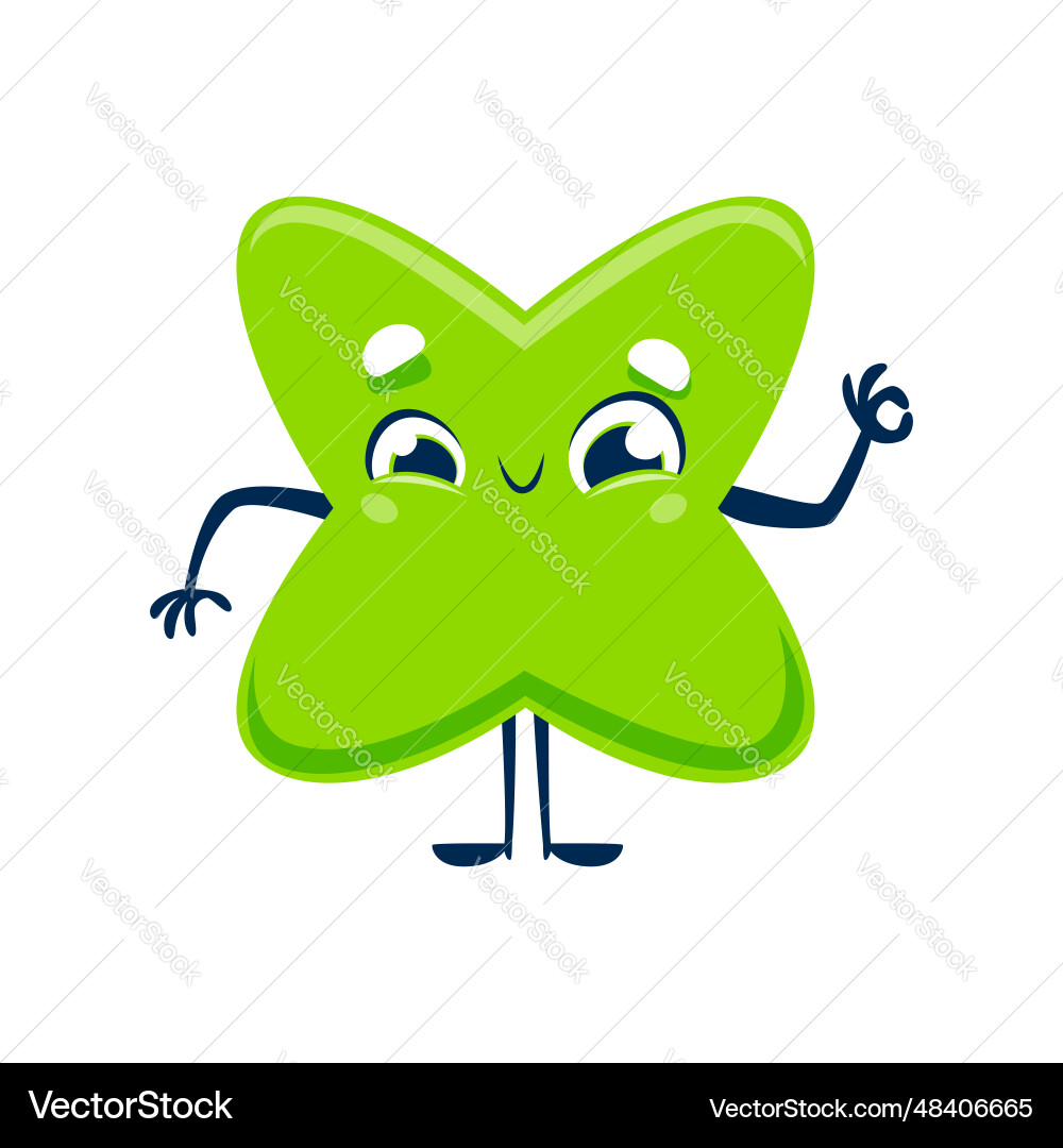 Cartoon cute math multiplication sign character Vector Image